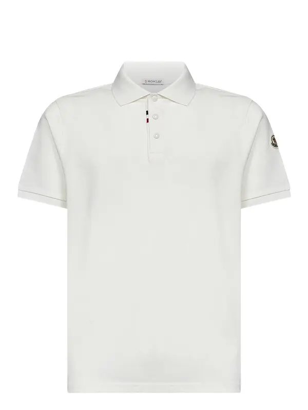 Moncler Natural Cotton Piqué Polo Shirt With Logo - Multicolor