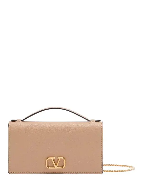 Valentino Garavani Vlogo Chain Wallet - Rosesand