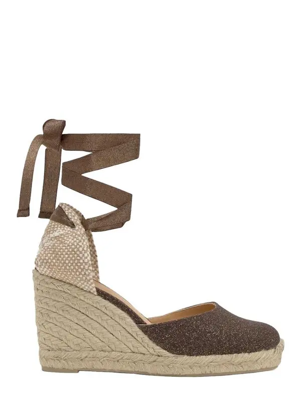 CastaÑer Lace-up Wedge Espadrille Sandal - Brown