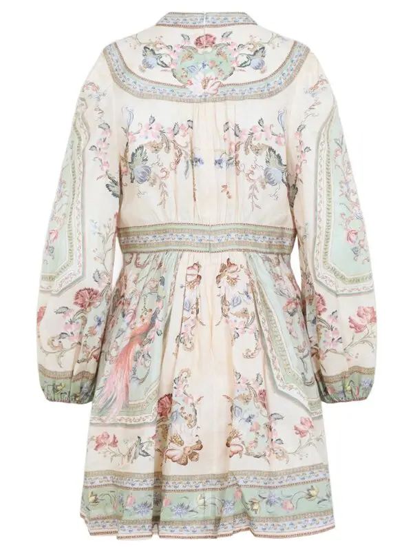 Zimmermann Roselight Plunge Mini Dress - Multicolour