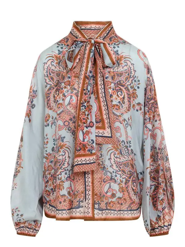 Zimmermann Aster Tie-neck Silk Blouse - Multicolour