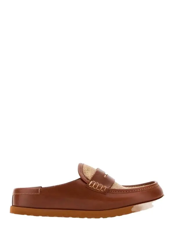 BIRKENSTOCK Raffia And Nappa Leather Naples Slippers - Multicoloured