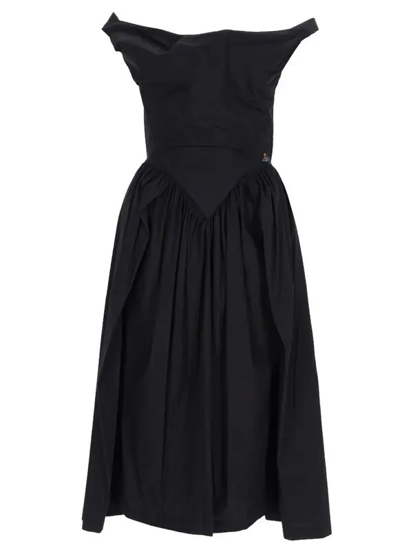 VIVIENNE WESTWOOD Off-shoulder Midi Dress - Black