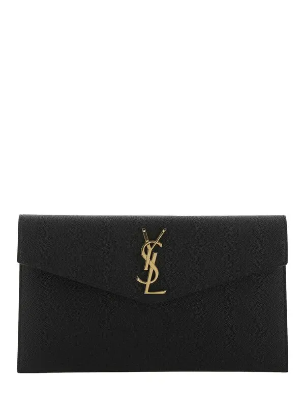 Saint Laurent Uptown Mini Leather Clutch Bag - Black
