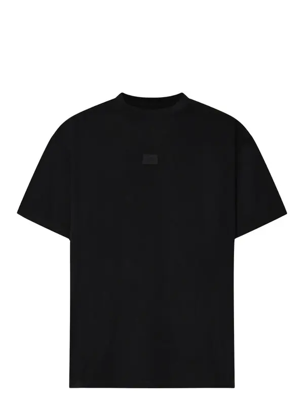 MAISON MARGIELA Oversized Cotton T-shirt With Logo Patch - Black