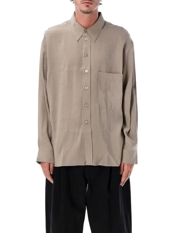 Studio Nicholson Relaxed Fit Long-sleeve Button-up Shirt - Beige