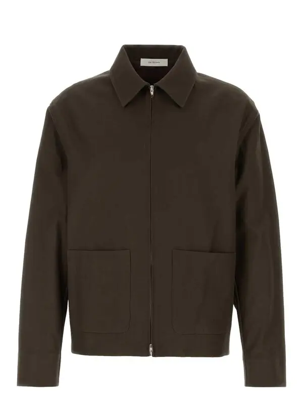 UMIT BENAN Chocolate Cotton Blend Zip-up Jacket - Brown