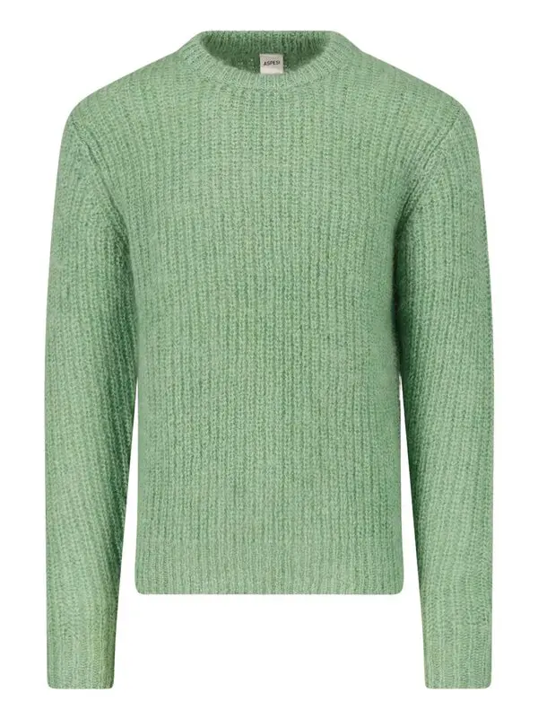 Aspesi Mohair Blend Crewneck Sweater - Green