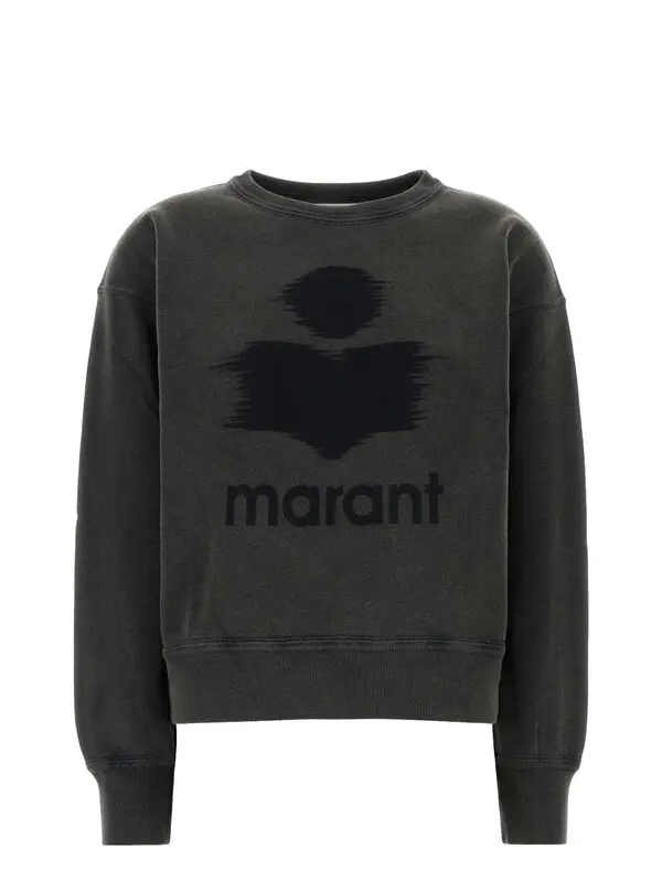 Isabel Marant Étoile Logo Print Cotton-blend Sweatshirt - Grey