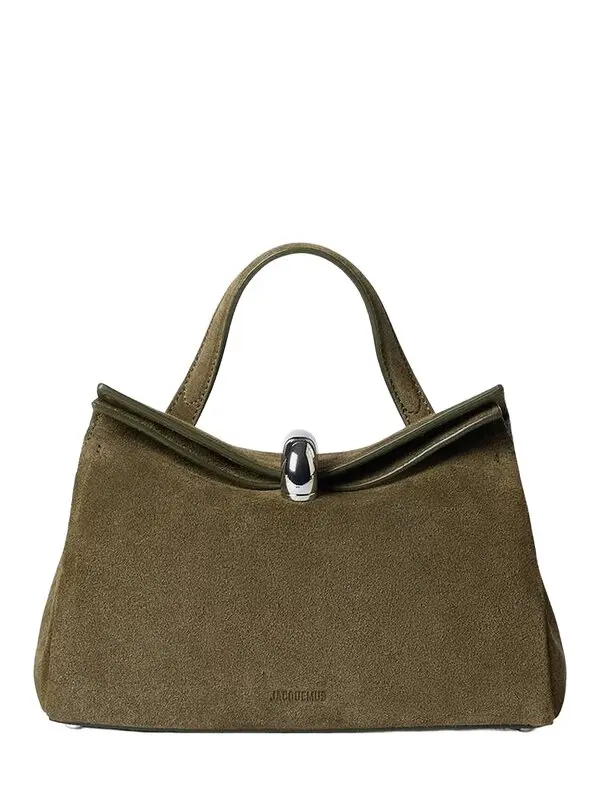 Jacquemus Valerie Handbag With Structured Tote Shape - Khaki