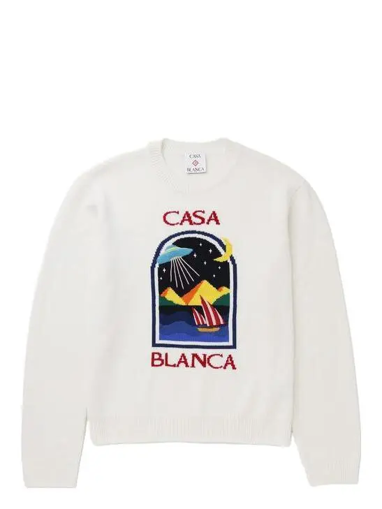 Casablanca Graphic Jacquard Wool Sweater - Abduction