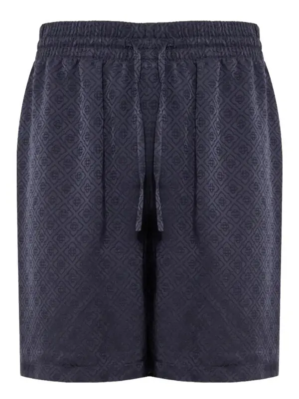 Casablanca Viscose Monogram Shorts - Darknavy