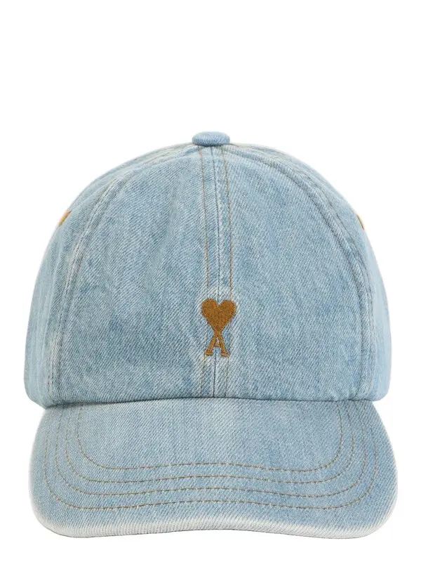 AMI Paris Adc Denim Cap - Blue
