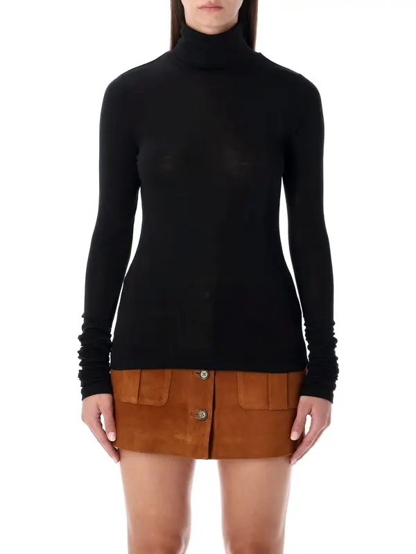THE GARMENT Fitted Turtleneck Top - Nero