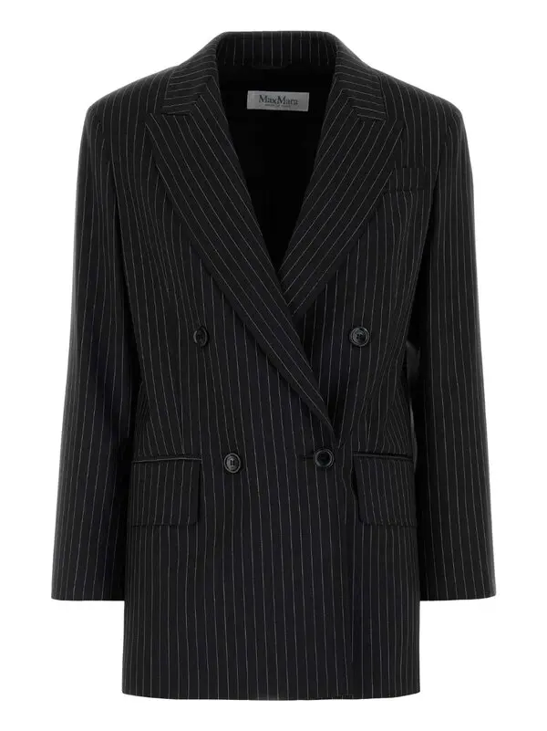 Max Mara Embroidered Wool Blazer With Mattia Styling - Stripped