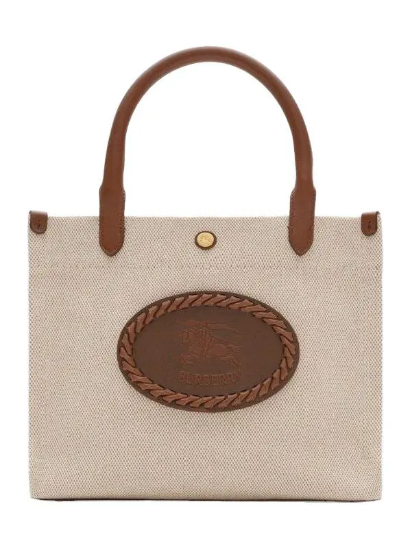 Burberry Mini Canvas Tote Handbag - Natural