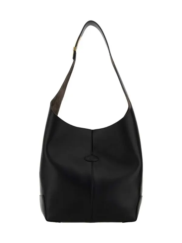 TOD`S Tod's Di Handbag Folio Bucket Bag With Shoulder Strap - Black