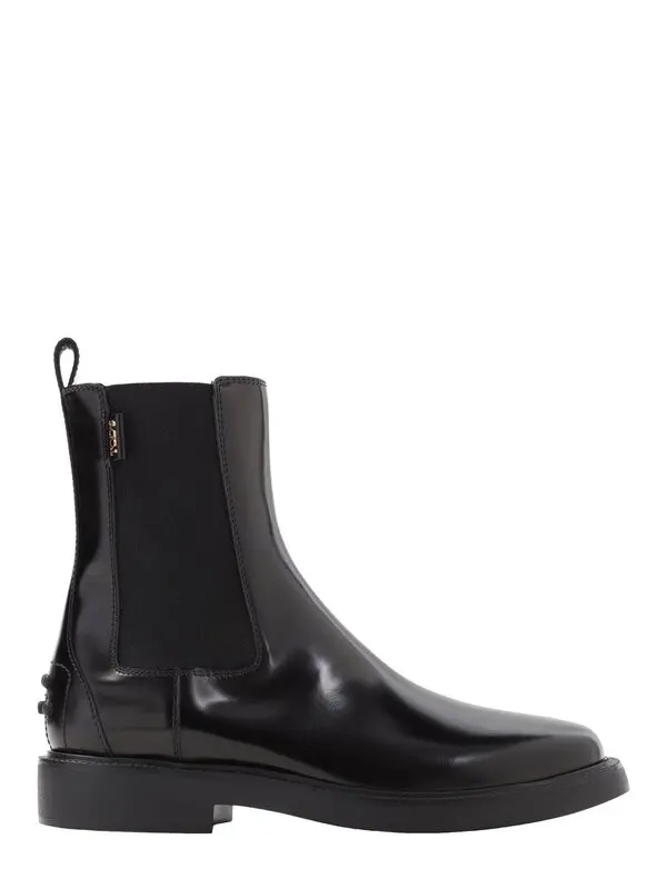 TOD`S Leather Chelsea Ankle Boots - Black