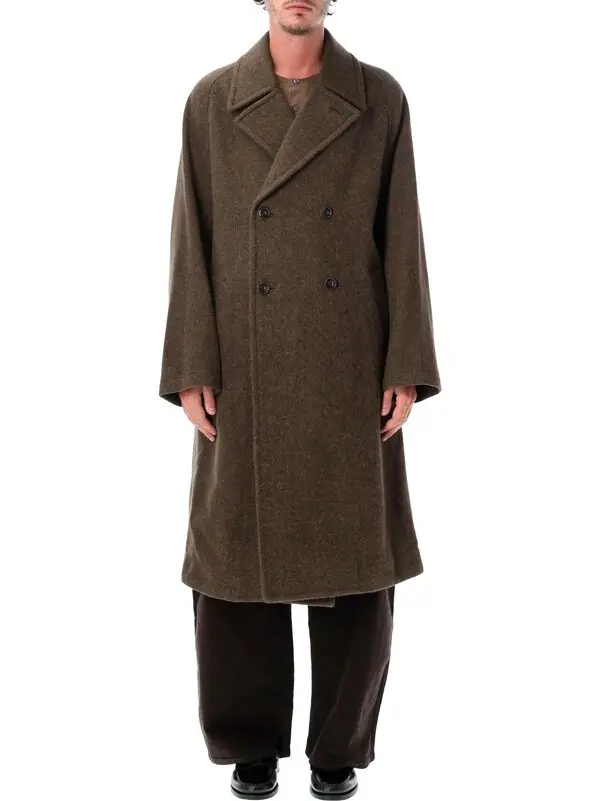 LEMAIRE Double-breasted Wool-blend Overcoat - Verde