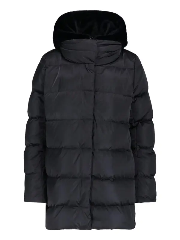Herno Hooded Long Puffer Coat - Black
