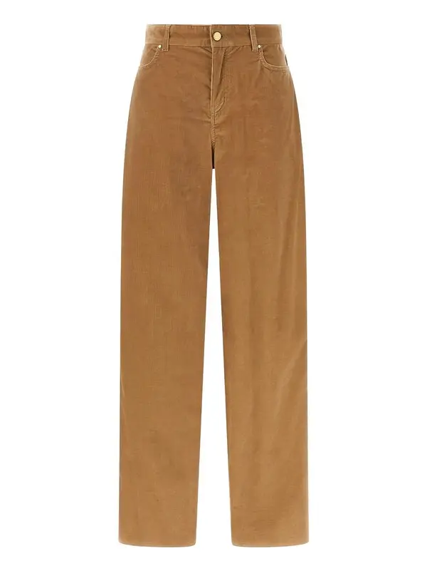 Max Mara High-rise Corduroy Straight-leg Trousers - Beige