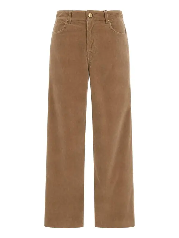 Max Mara High-rise Corduroy Straight-leg Trousers - Beige