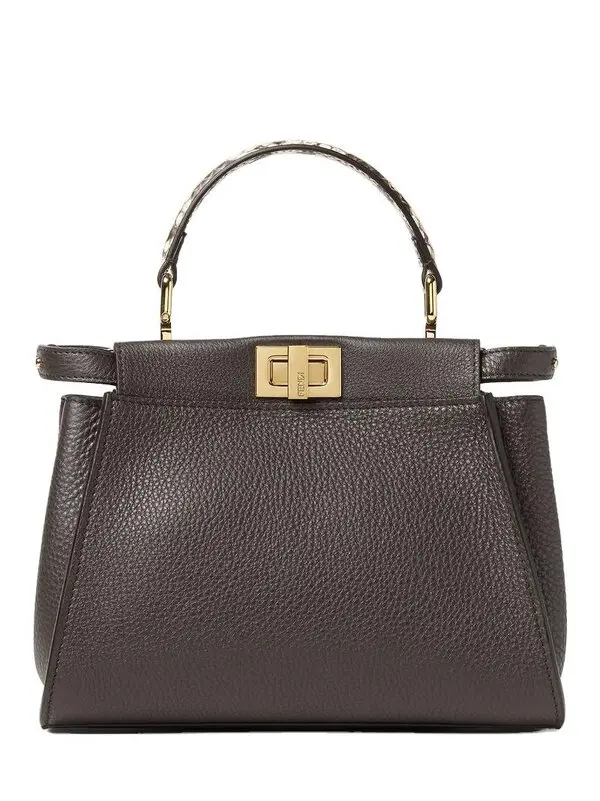 Fendi Peekaboo Mini Elaphe Leather Handbag - Ebanorocci