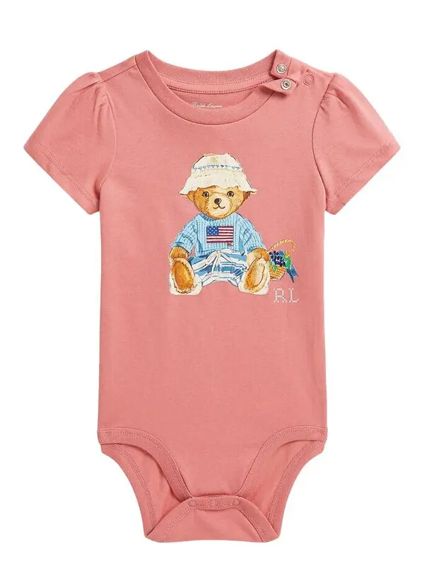 Polo Ralph Lauren Mini Bear Logo Bodysuit - Red