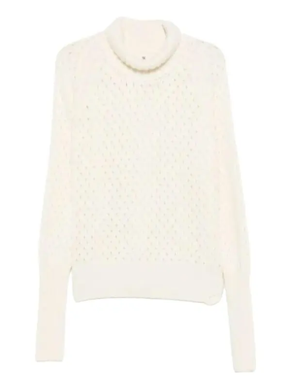 Ermanno Scervino Perforated-knit Roll-neck Sweater - Beige