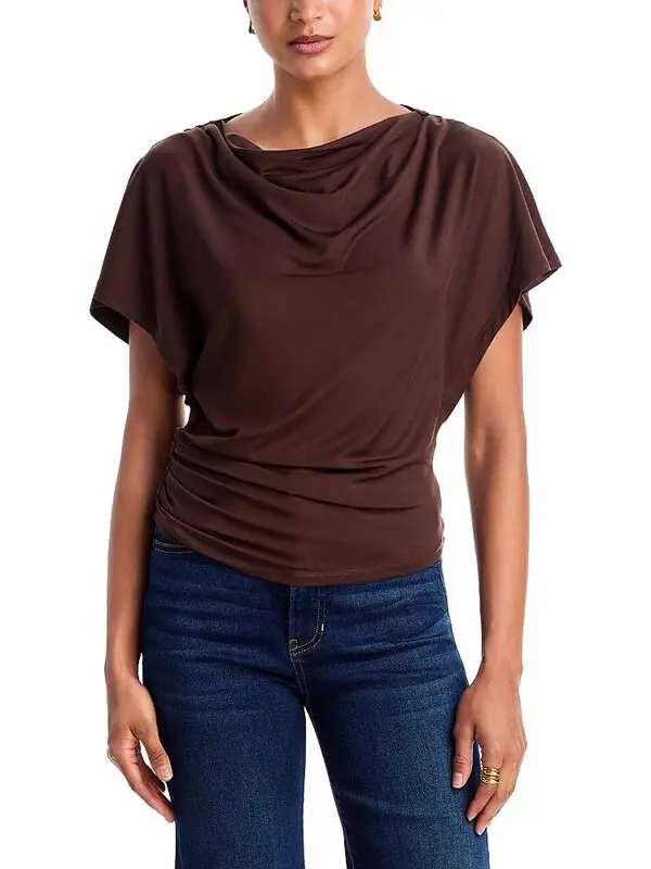 Veronica Beard Lila Draped Top - Espresso