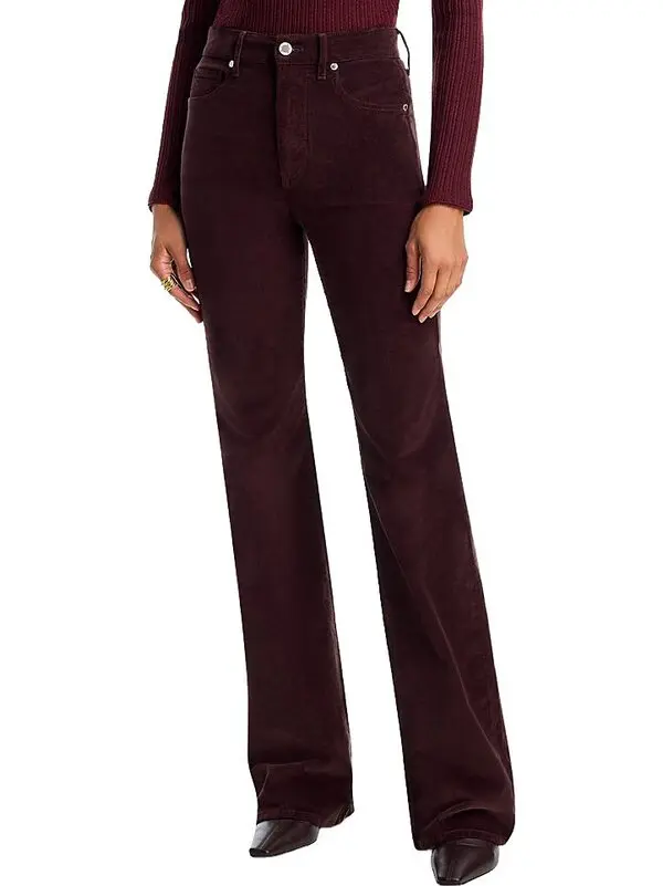 Veronica Beard Crosbie Corduroy High Rise Wide Leg Jeans - Espresso