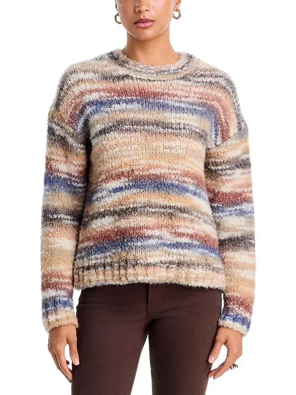 Veronica Beard Castile Striped Crewneck Sweater - Dove Multi