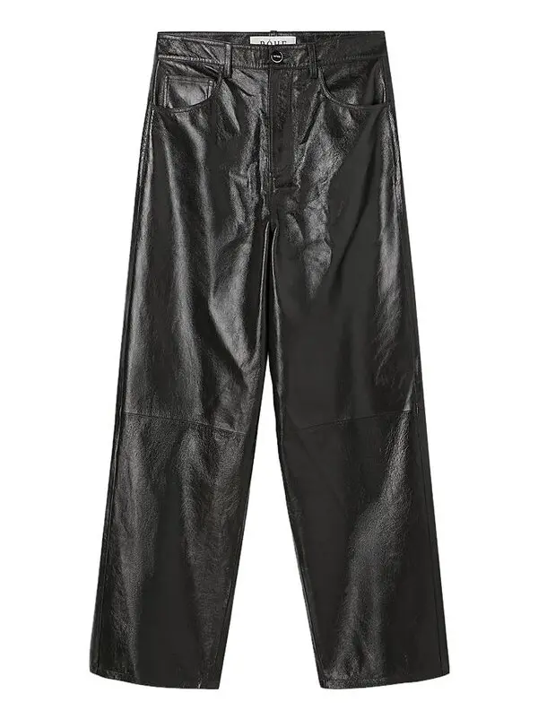 RÓHE Bruun Lacquer Baggy Leather Trousers - Soil
