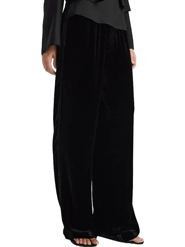 RÓHE Relaxed Velvet Trousers - Black