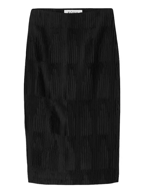 RÓHE Plisse Satin Skirt - Black