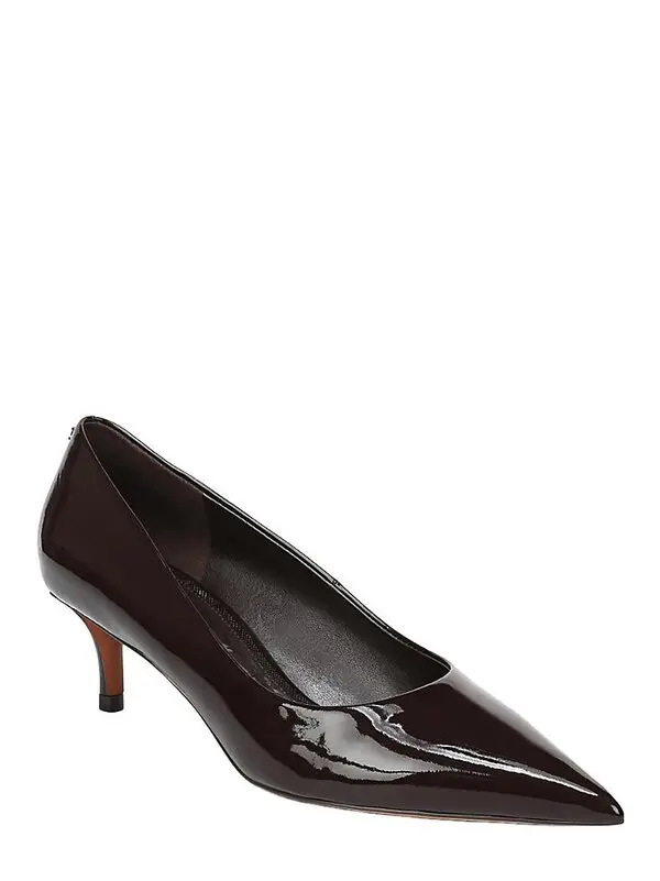 Sam Edelman Summer Pointed Toe Leather Pumps - Rich Chocolate