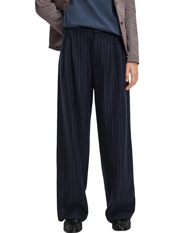Rag & Bone Lawrence Wool Blend Tailored Pants - Navy
