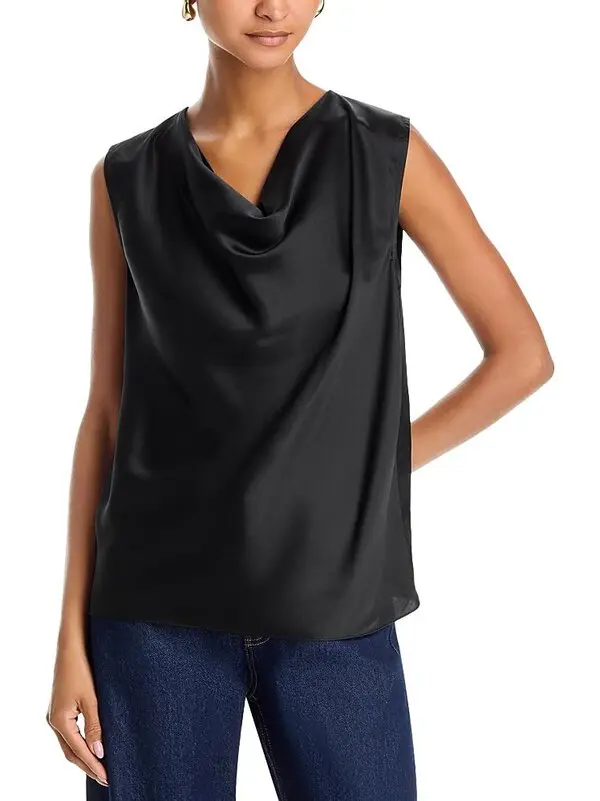 Rag & Bone Vinnie Silk Sleeveless Top - Black