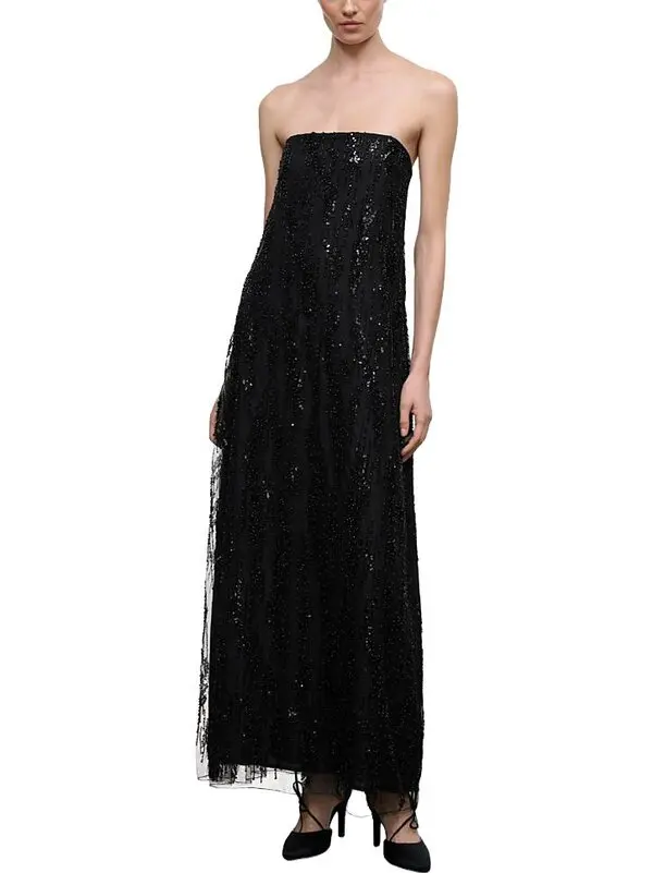Staud Cassie Embellished Maxi Dress - Black