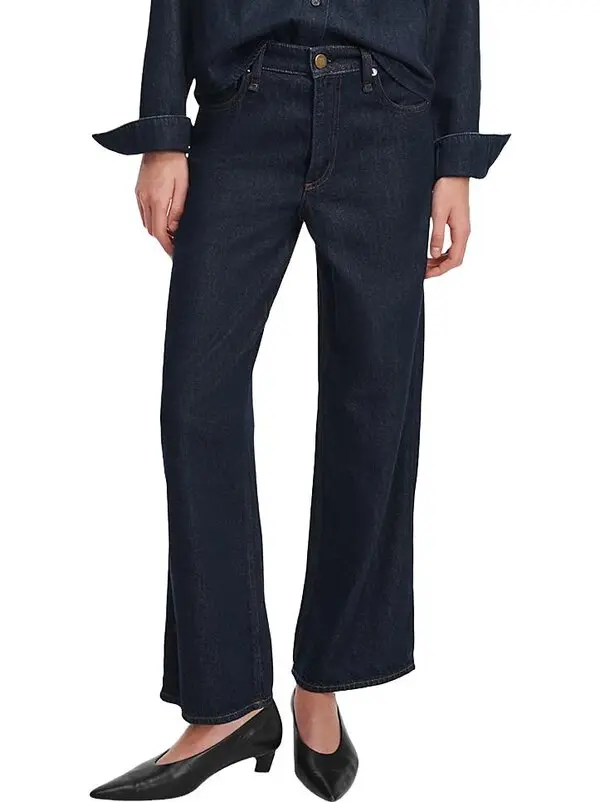 Rag & Bone Featherweight Andi Ankle Wide Leg Jeans - Dark Rinse