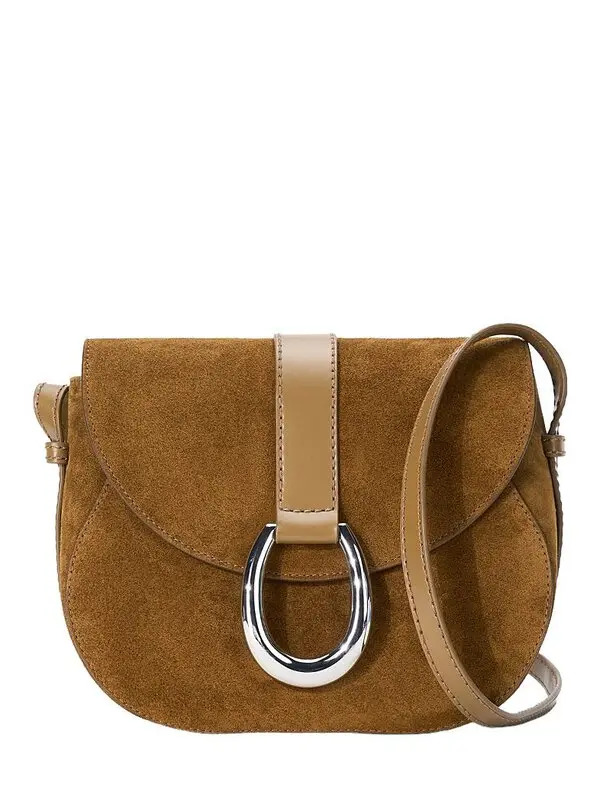 Staud Bella Suede Saddle Bag - Cigar
