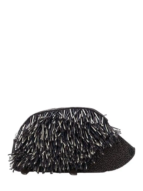 Staud Beaded Porcupine Clutch - Black Multi
