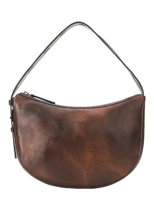 Staud Levi Suede Top Handle Bag - Espresso Distressed