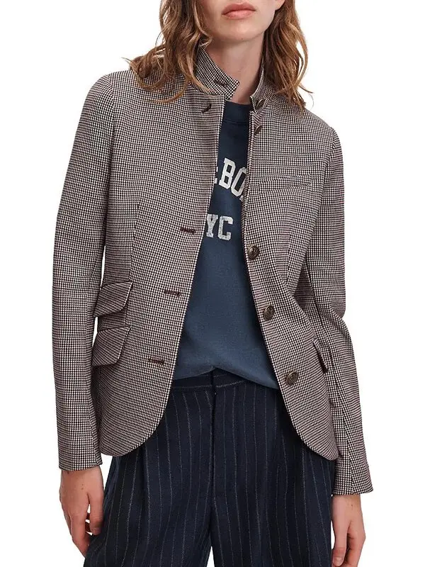Rag & Bone Slade Ponte Jacquard Blazer - Red Multi