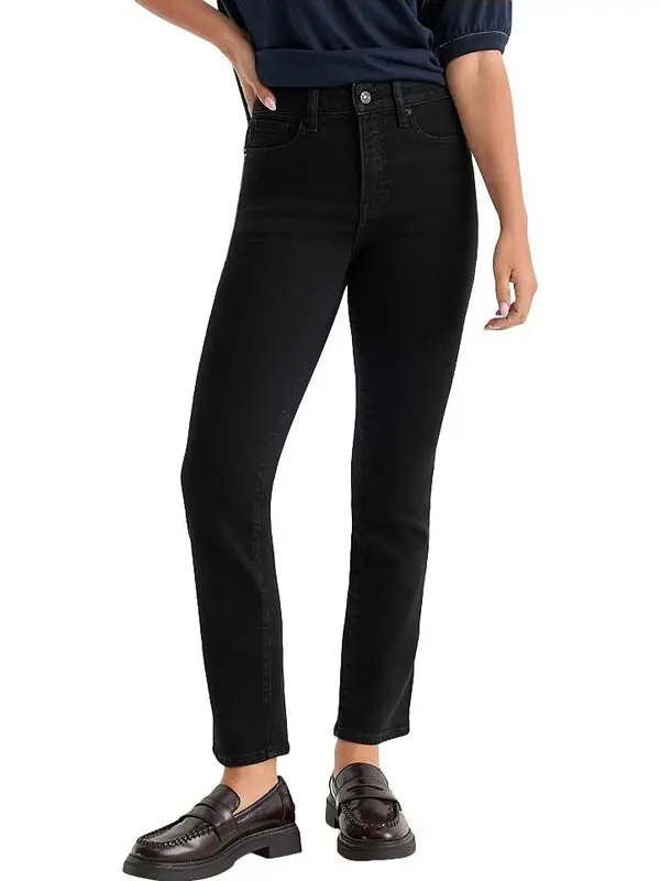 Good American Soft Tech Good Legs Mid Rise Straight Jeans In Black001 - Black