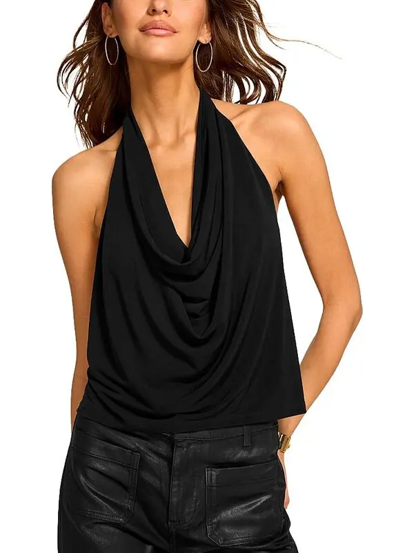 Ramy Brook Alice Jersey Halter Top - Black