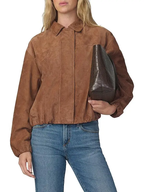 Joe's Jeans The Bella Suede Bomber Jacket - Nutmeg