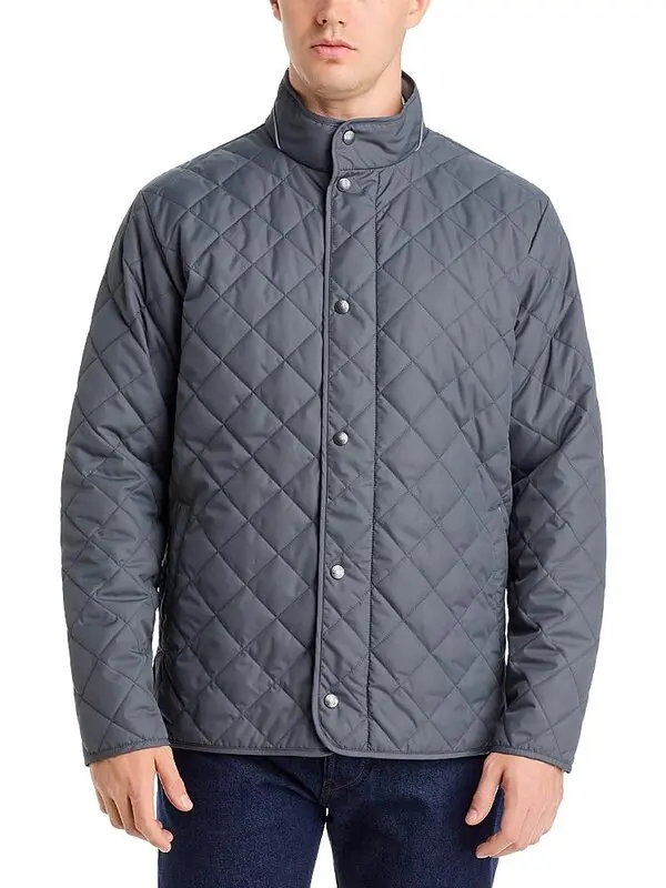 Peter Millar Suffolk Stand Collar Quilted Coat - Iron