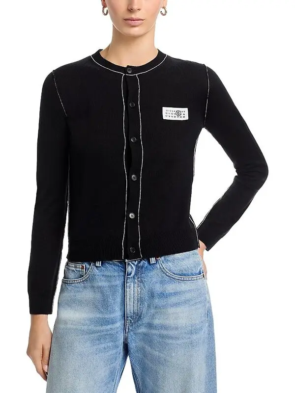 MAISON MARGIELA Wool Blend Cardigan Sweater - Black