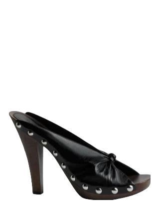 Phoebe Philo Round-toe High-heeled Clogs - Black